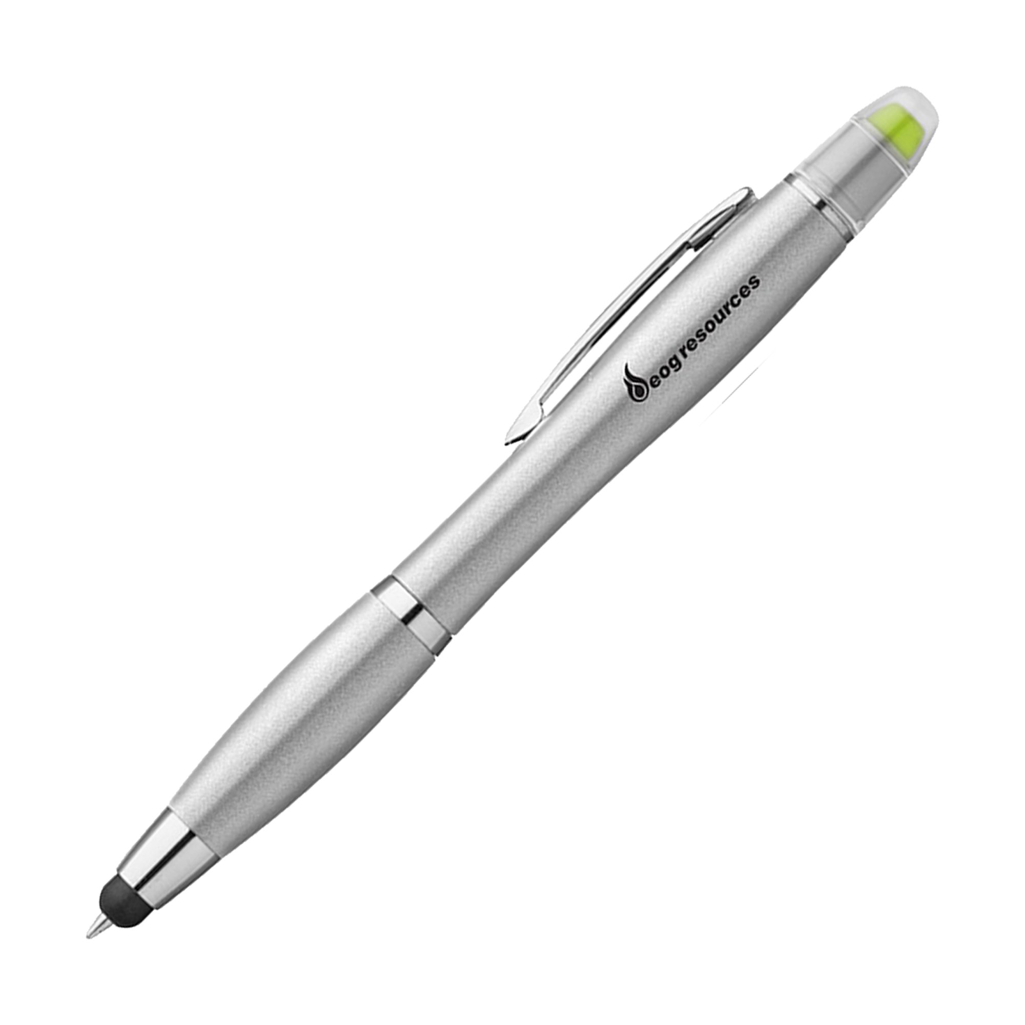 Custom Curvaceous Metallic Stylus Pen Highlighter National Pen